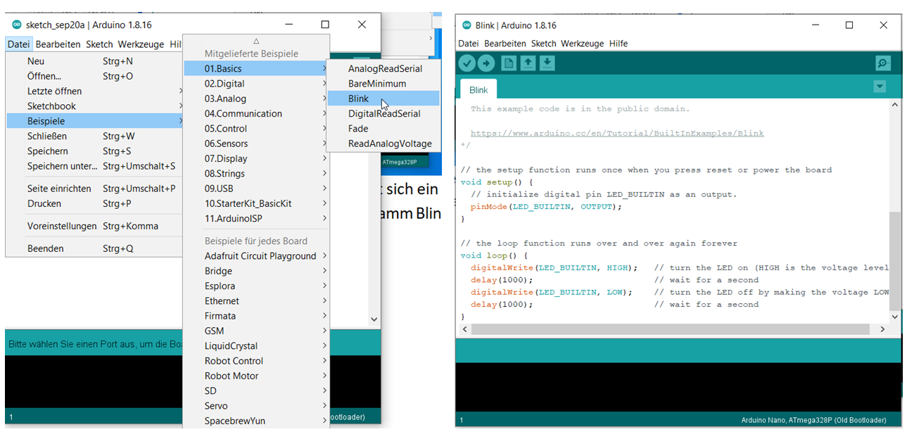 3. Arduino – Mikrocontroller verbinden – weidera.de